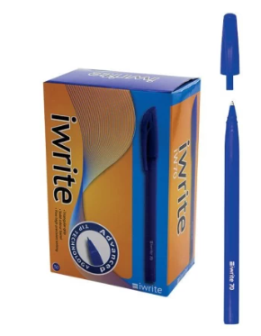 iWrite Tri-Grip Ballpoint Pen MEDIUM BLUE - Box 50s - EMW Technologies